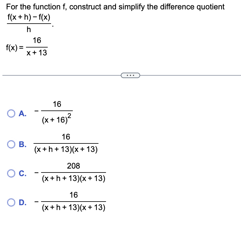 Solved For the function f, construct and simplify the | Chegg.com