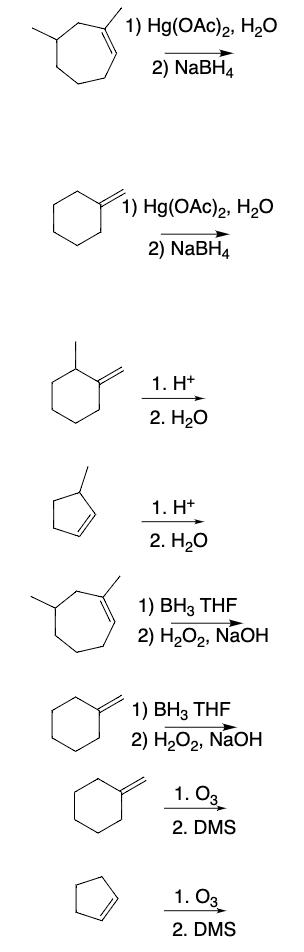 Solved 1) Hg(OAC)2, H2O 2) NaBH4 1) Hg(OAc)2, H2O 2) NaBH4 ㅇ | Chegg.com
