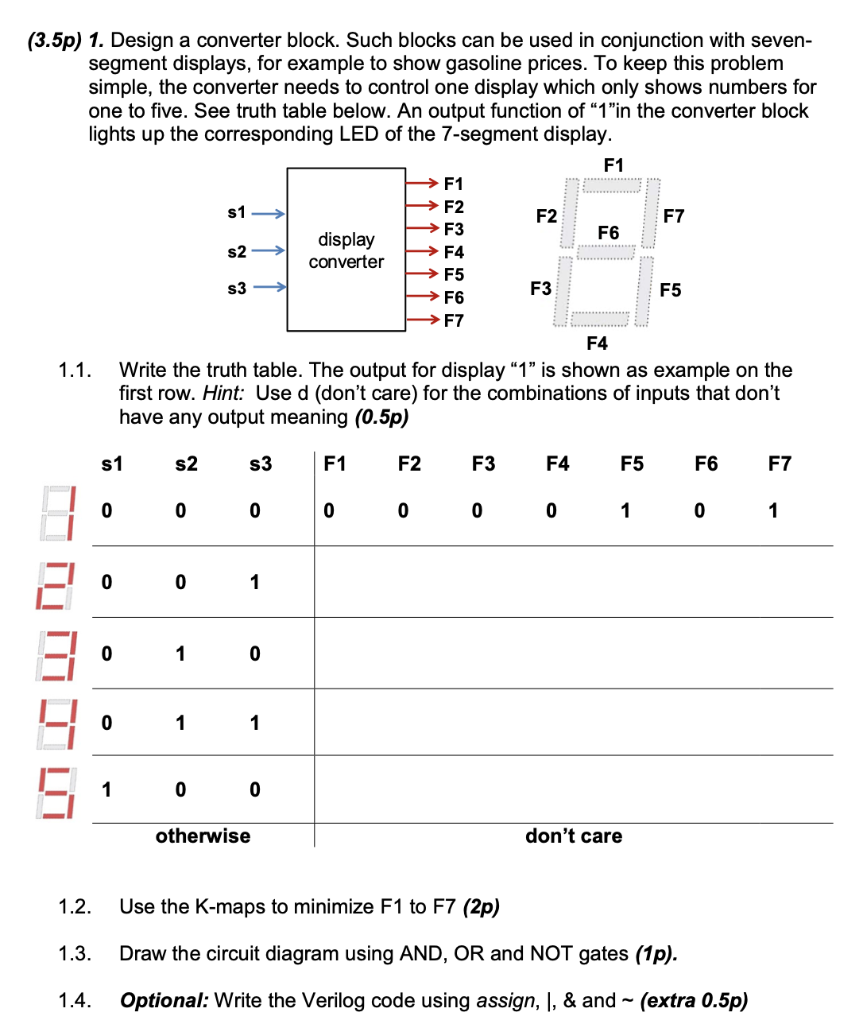 Solved s1 (3.5p) 1. Design a converter block. Such blocks | Chegg.com