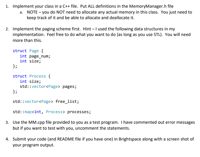Paging: write a paging-based memory allocator. This | Chegg.com