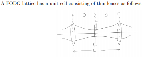 Solved A FODO lattice has a unit cell consisting of thin | Chegg.com