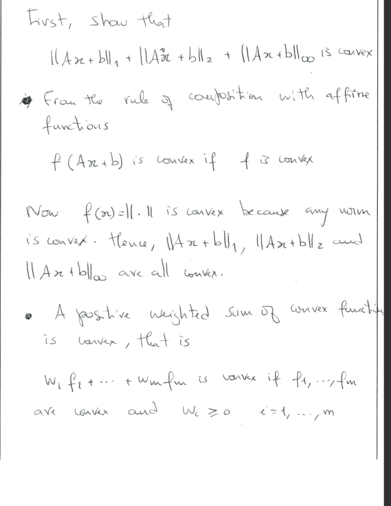 Solved - Exercise 4.13 1 Convexity. Show that the following | Chegg.com