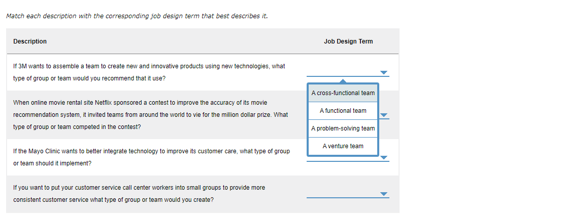 Solved Match each description with the corresponding job | Chegg.com
