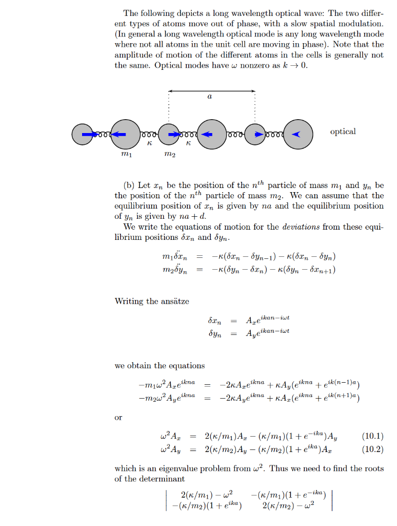 Solved Hello, This is for a solid state physics class. The | Chegg.com