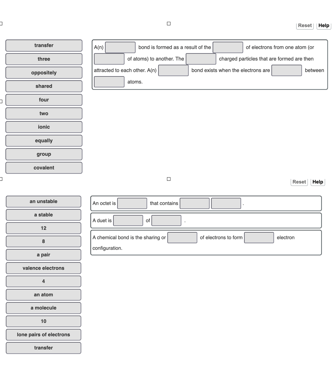 Solved An octet is that contains A duet is of A chemical | Chegg.com