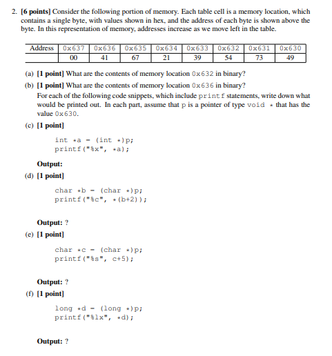 Solved 2. [6 points] Consider the following portion of | Chegg.com