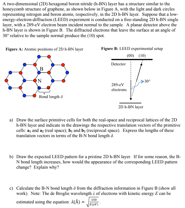 A two-dimensional (2D) hexagonal boron nitride (h-BN) | Chegg.com