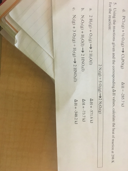 Solved Using the reactions given and the corresponding delta | Chegg.com