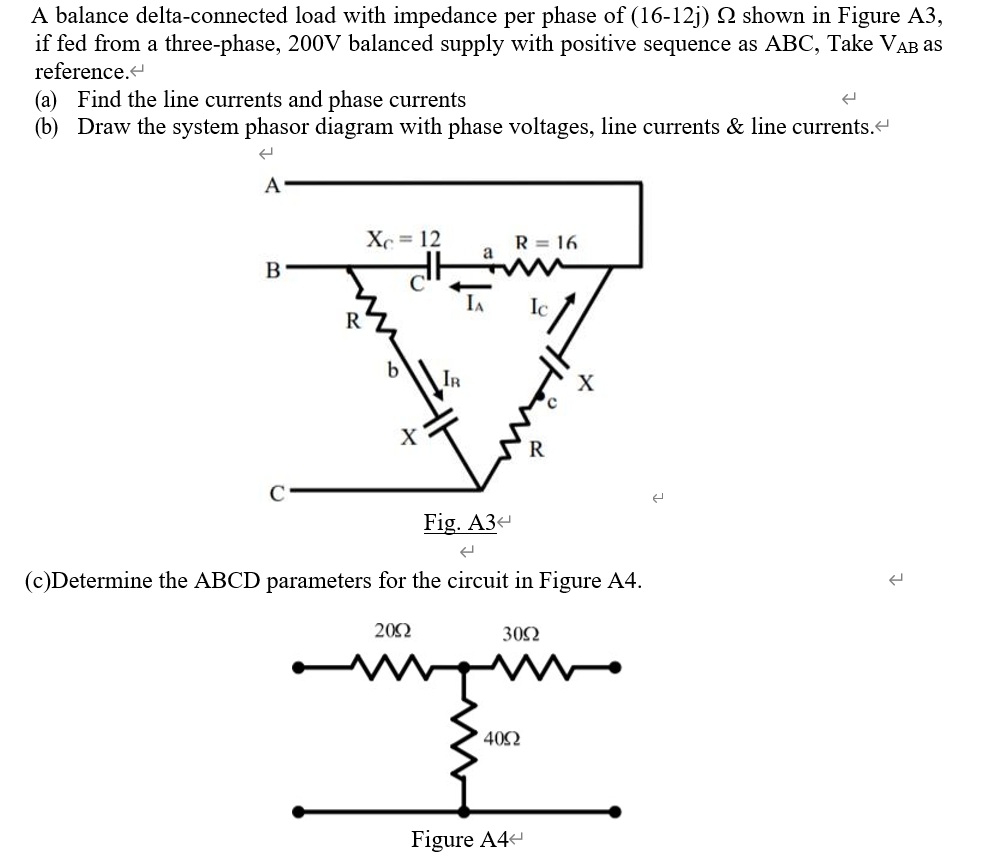 Solved A balance delta-connected load with impedance per | Chegg.com