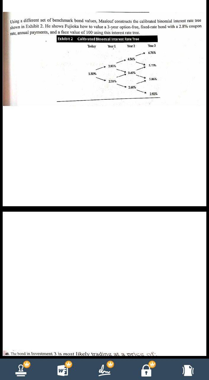 Solved Using a different set of benchmark bond values, | Chegg.com