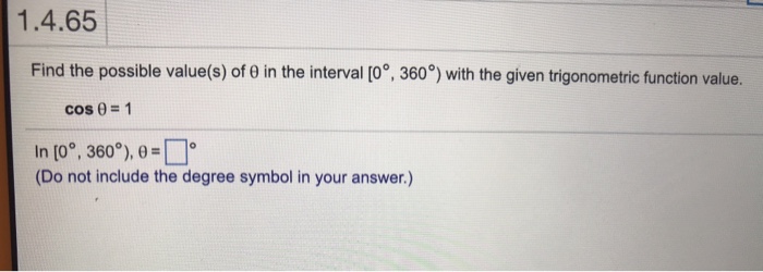 Solved 1.4.65 Find the possible value(s) of ? in the | Chegg.com