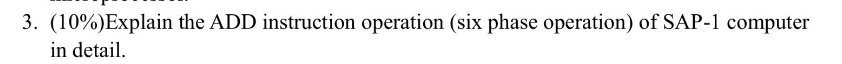 Solved 3. (10%) Explain the ADD instruction operation (six | Chegg.com