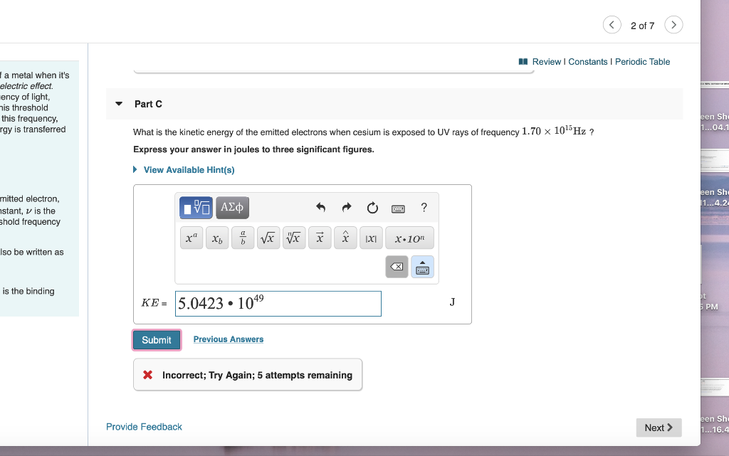 Solved © 20t7 II Review | Constants 1 Periodic Table I a | Chegg.com