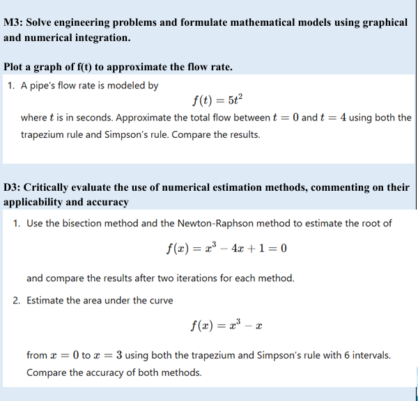 Solved M3: Solve engineering problems and formulate | Chegg.com