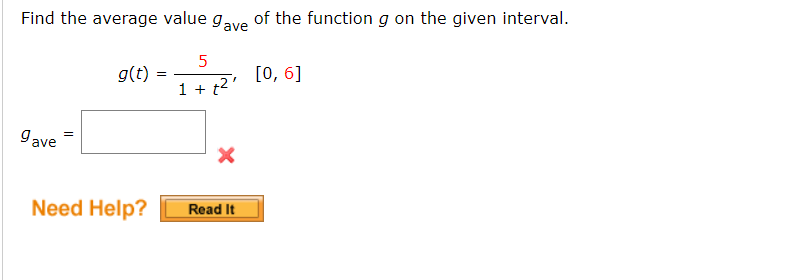 Solved Find the average value gave of the function g on the | Chegg.com