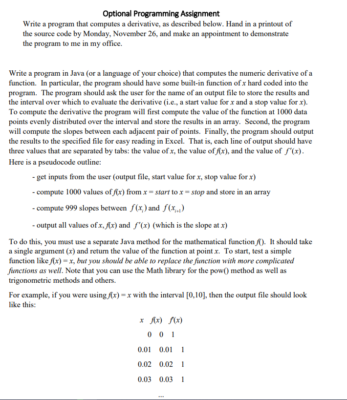 Solved Optional Programming Assignment Write a program that | Chegg.com