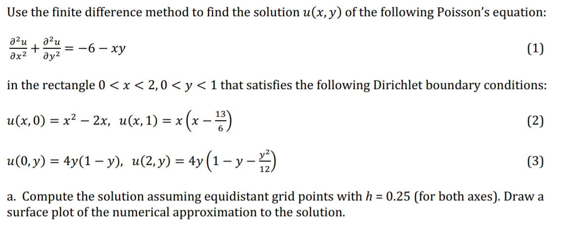 Solved Use the finite difference method to find the solution | Chegg.com