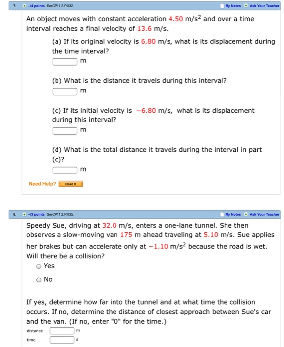 Solved 7 4 Points Sercp11 2 P032 My Notes Ask Your An