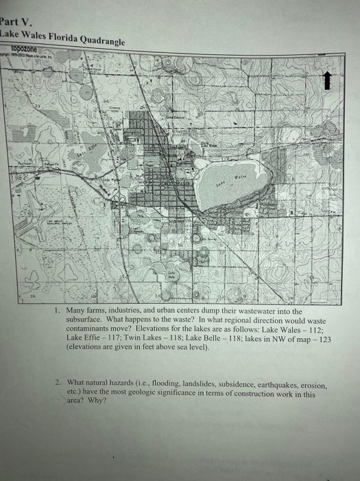 Part V. Lake Wales Florida Quadrangle Topozone ANA 1. | Chegg.com