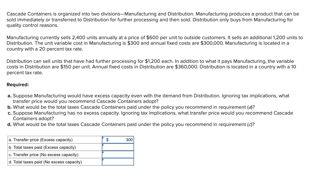 Solved Required:a. ﻿Suppose Manufacturing would have excess | Chegg.com