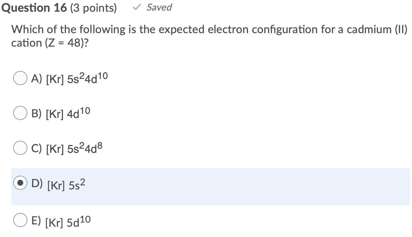 Solved Question 16 (3 points) Saved Which of the following | Chegg.com