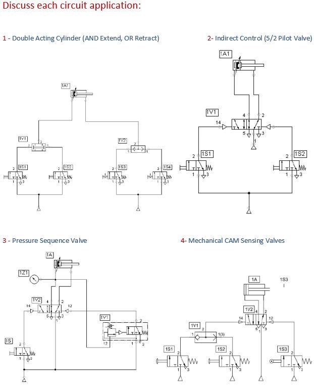 Solved Discuss each circuit application: 1 - Double Acting | Chegg.com