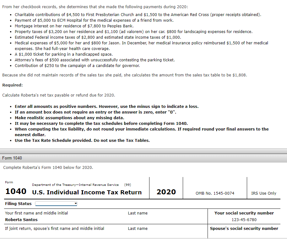 Use the 2020 Tax Rate Schedules to compute the tax. | Chegg.com