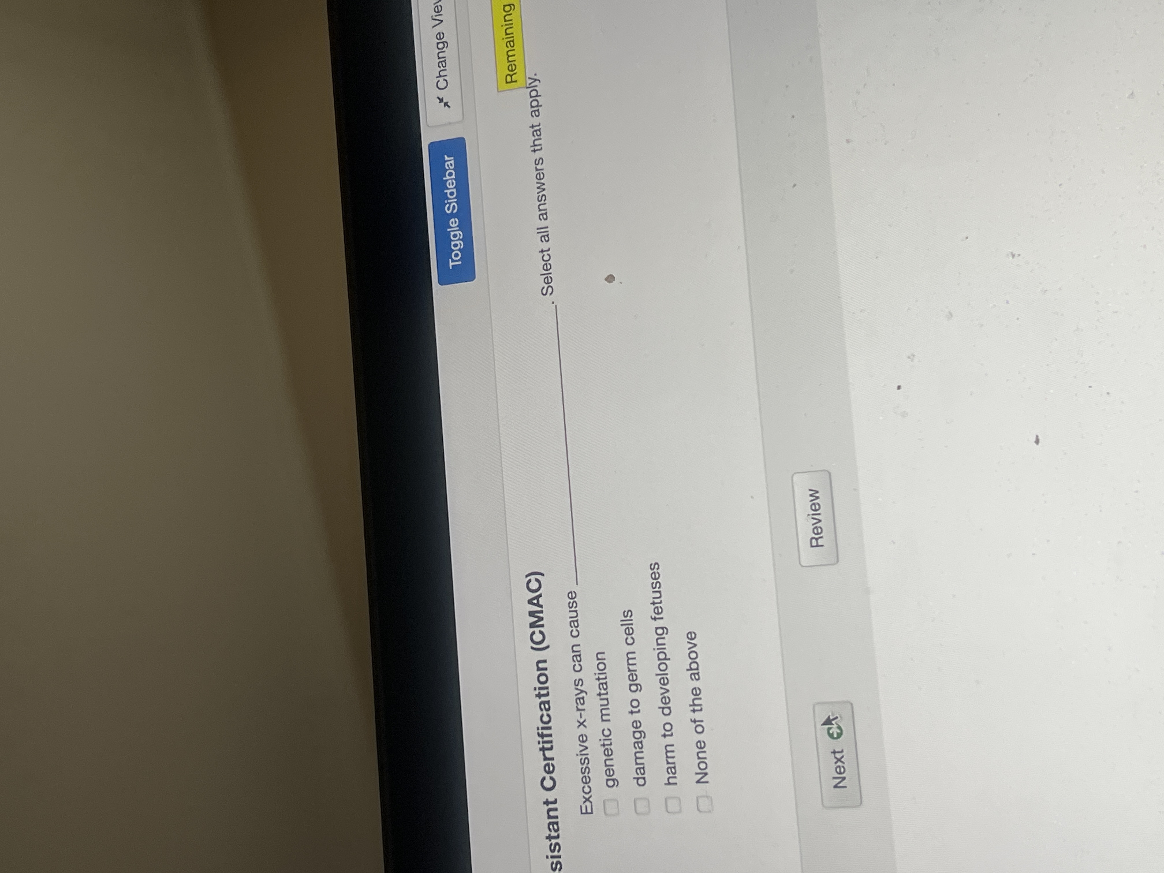 Solved sistant Certification (CMAC)Select all answers that | Chegg.com