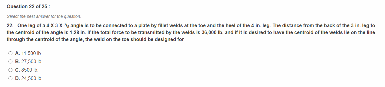 Solved Question 22 ﻿of 25 ﻿:Select the best answer for the | Chegg.com