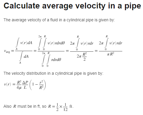 Solved Calculate average velocity in a pipe The average | Chegg.com