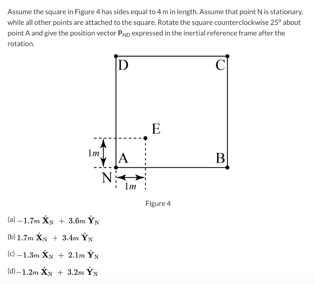 Solved Assume the square in Figure 4 has sides equal to 4 m | Chegg.com