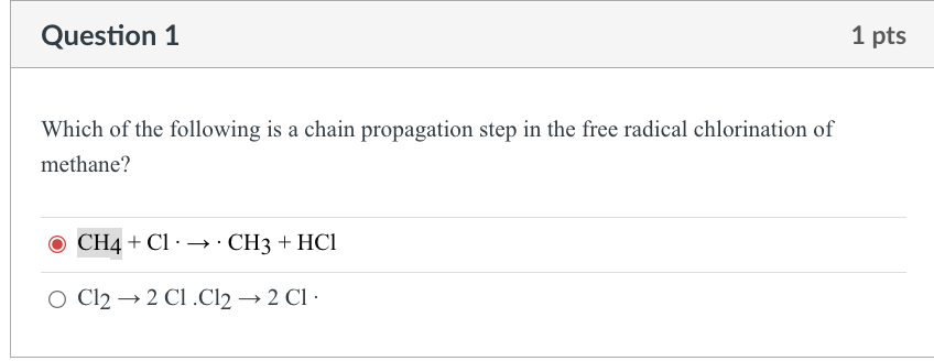 Solved Which of the following is a chain propagation step in | Chegg.com