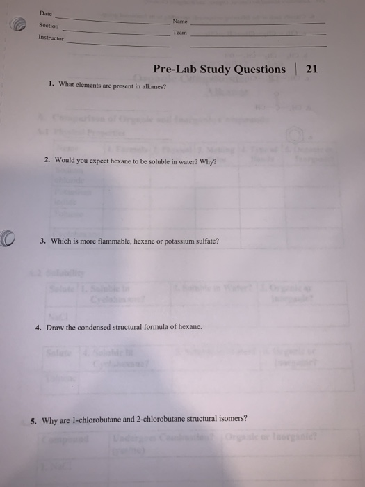 Solved Date Section Instructor Name Team 21 Pre-Lab Study | Chegg.com