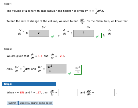 Solved The radius of a right circular cone is increasing at | Chegg.com