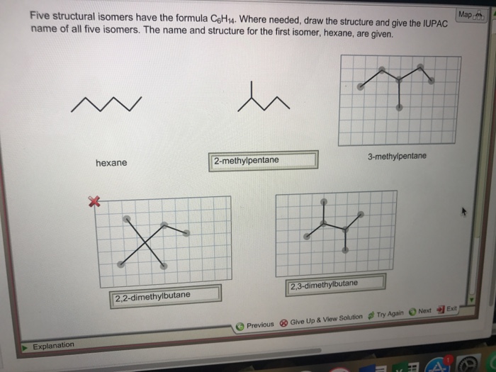 Five Isomers Of Hexane