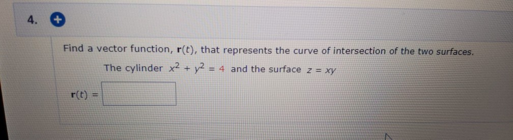 Solved Find a vector function, r(t), that represents the | Chegg.com