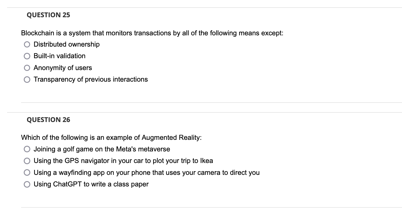 Solved Blockchain is a system that monitors transactions by | Chegg.com