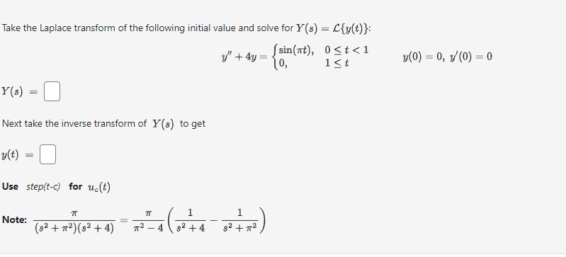 Solved Take the Laplace transform of the following initial | Chegg.com