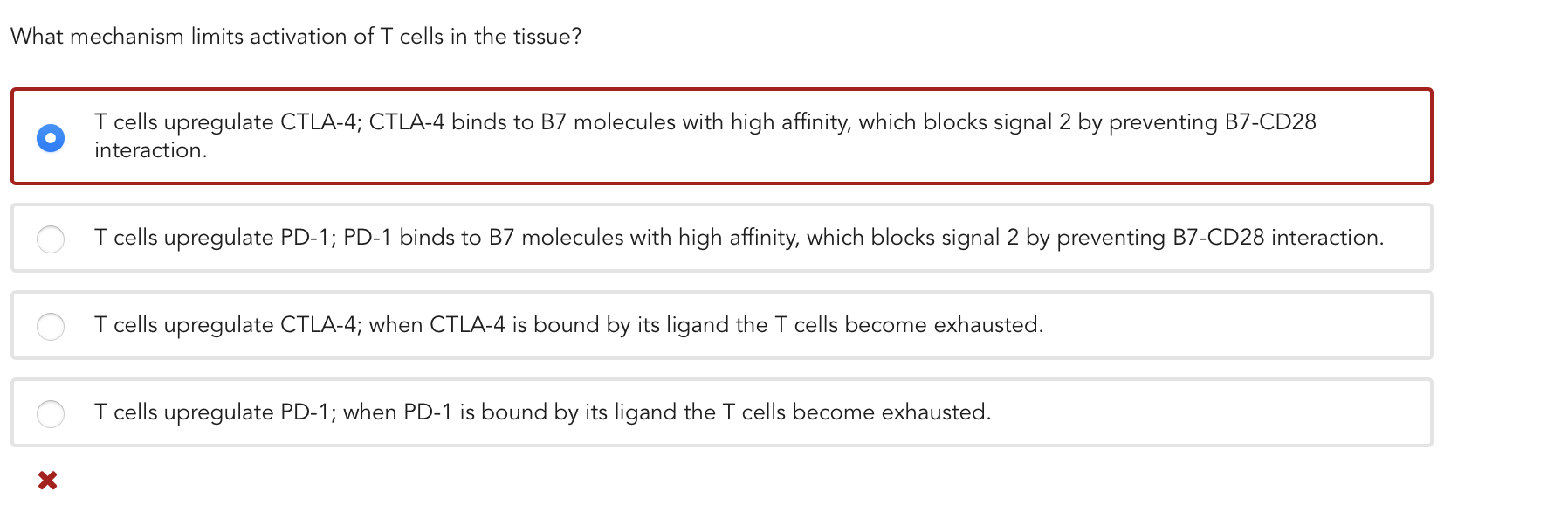 Solved What mechanism limits activation of T cells in the | Chegg.com