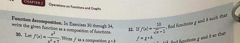 Solved Function decomposition. In Exercises 30 through 34, | Chegg.com