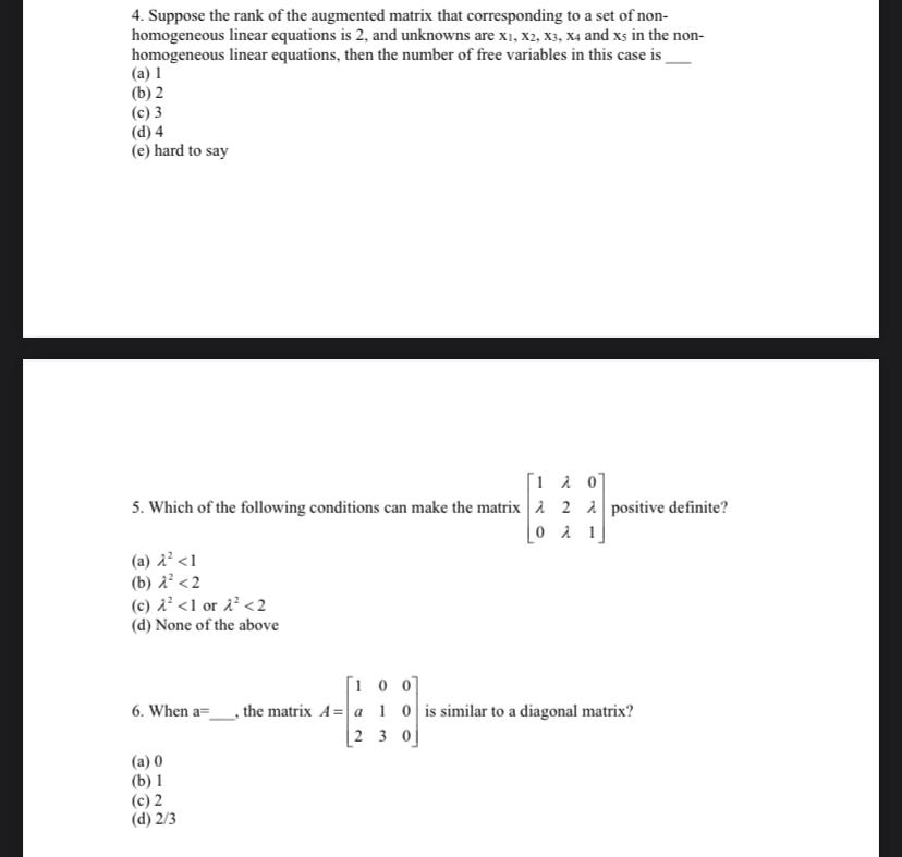 Solved 4. Suppose the rank of the augmented matrix that | Chegg.com