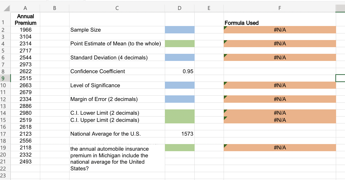 Solved approximately normal. Construct a spreadsheet to | Chegg.com