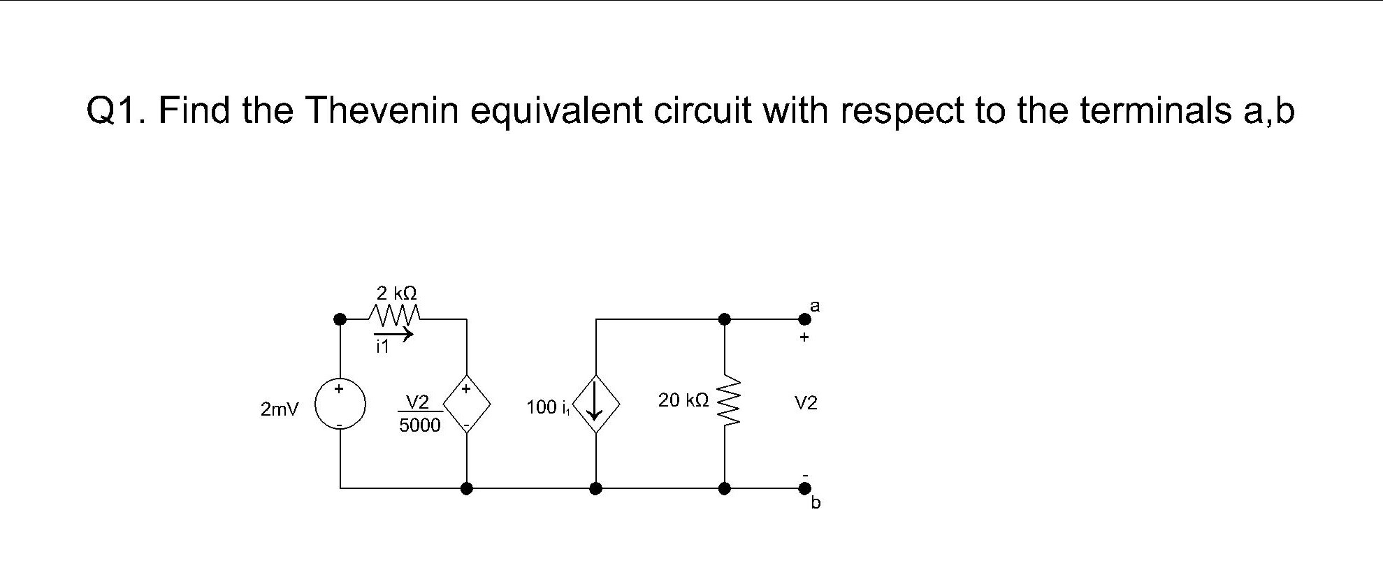 Solved Q1. Find the Thevenin equivalent circuit with respect | Chegg.com