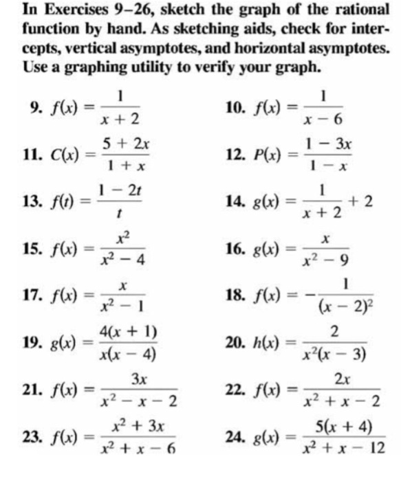 Solved In Exercises 9-26, sketch the graph of the rational | Chegg.com