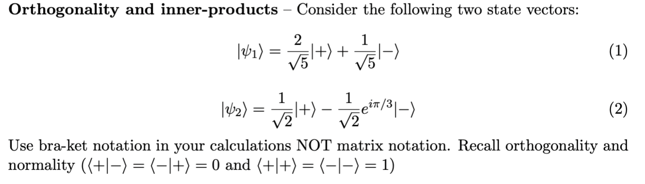 Solved Orthogonality and inner-products – Consider the | Chegg.com