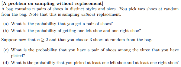 Solved [A problem on sampling without replacement] A bag | Chegg.com