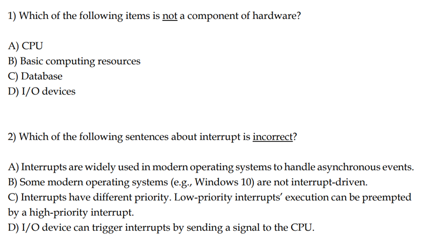 Solved 1) Which of the following items is not a component of | Chegg.com