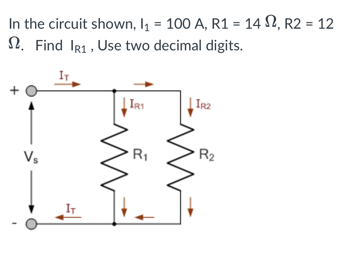 Solved In the circuit shown, I1 = 100 ﻿A, ﻿R1 = 14 ﻿\Omega , | Chegg.com