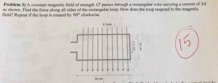 Solved Problem 3) A constant magnetic field of strength 1T | Chegg.com