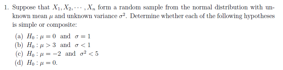 Solved 1. Suppose that X1, X2,... .Xn form a random sample | Chegg.com